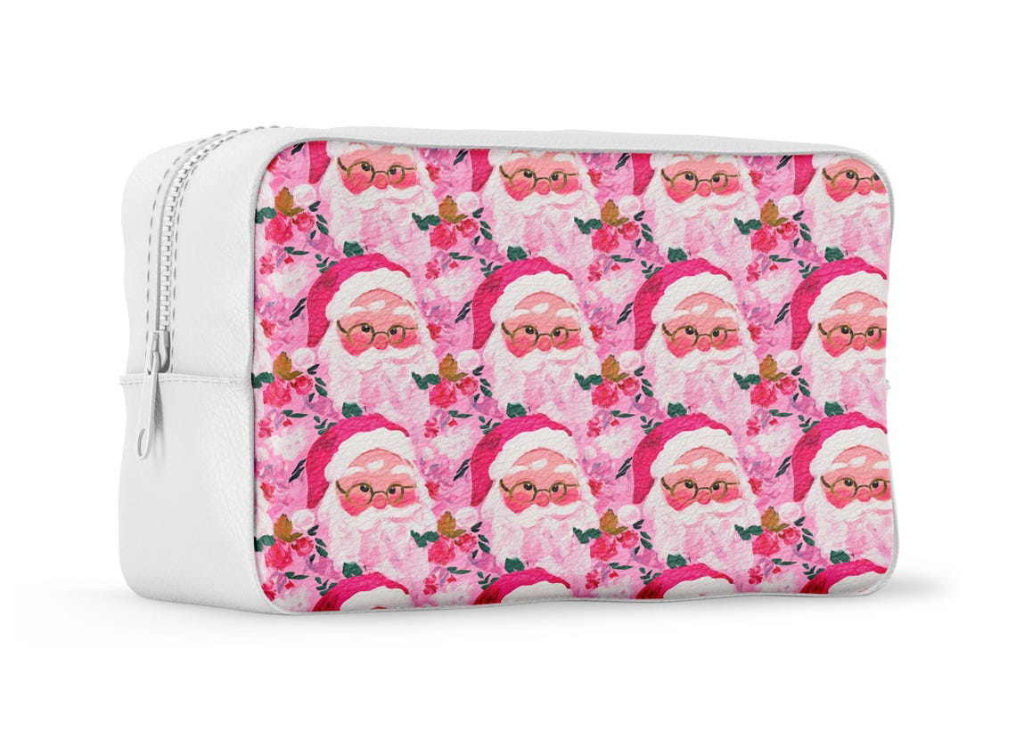 Pink Santa Seamless Pattern Background PNG Digital Paper Cute Santa ...