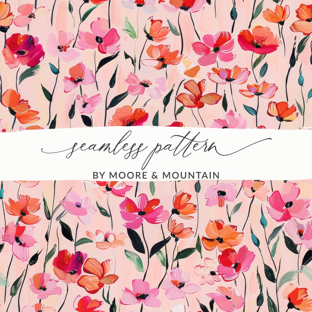 Pink Poppies Background Wallpaper Pink Spring Poppy Pattern Seamless ...