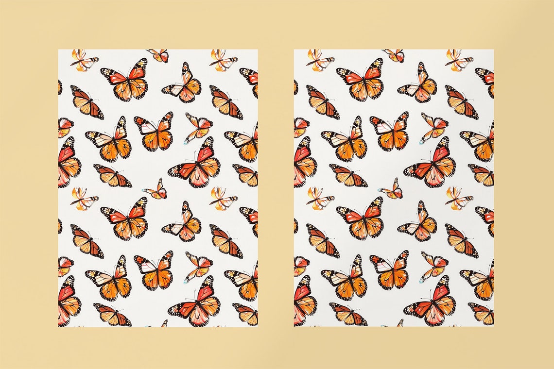 Seamless Monarch Butterflies Pattern, Repeating Monarch Butterfly ...