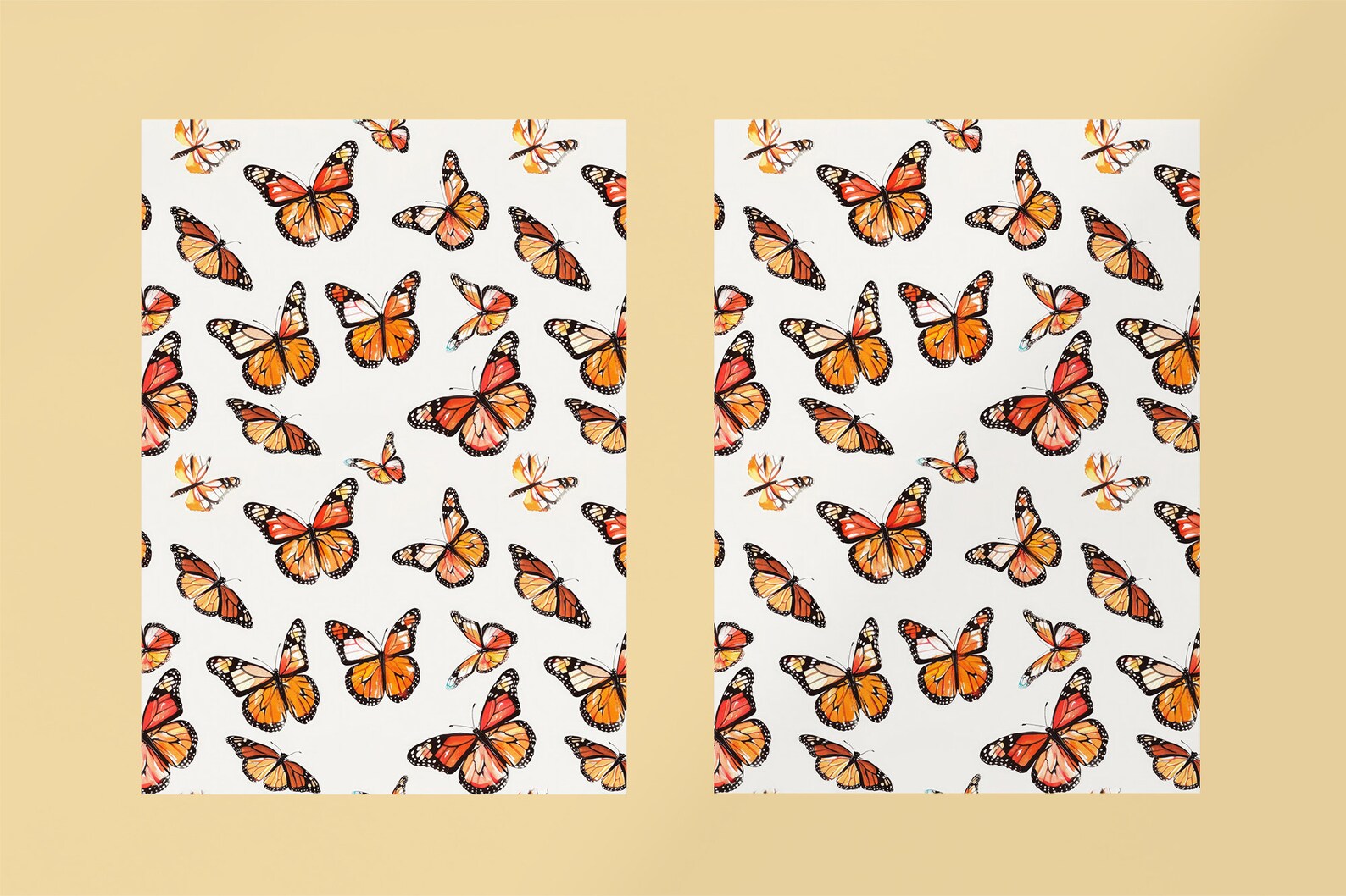Seamless Monarch Butterflies Pattern, Repeating Monarch Butterfly ...