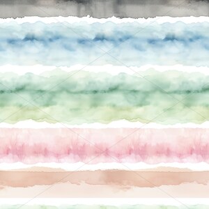 20 Seamless Borders Clipart, Seamless Watercolor Borders, Watercolor ...