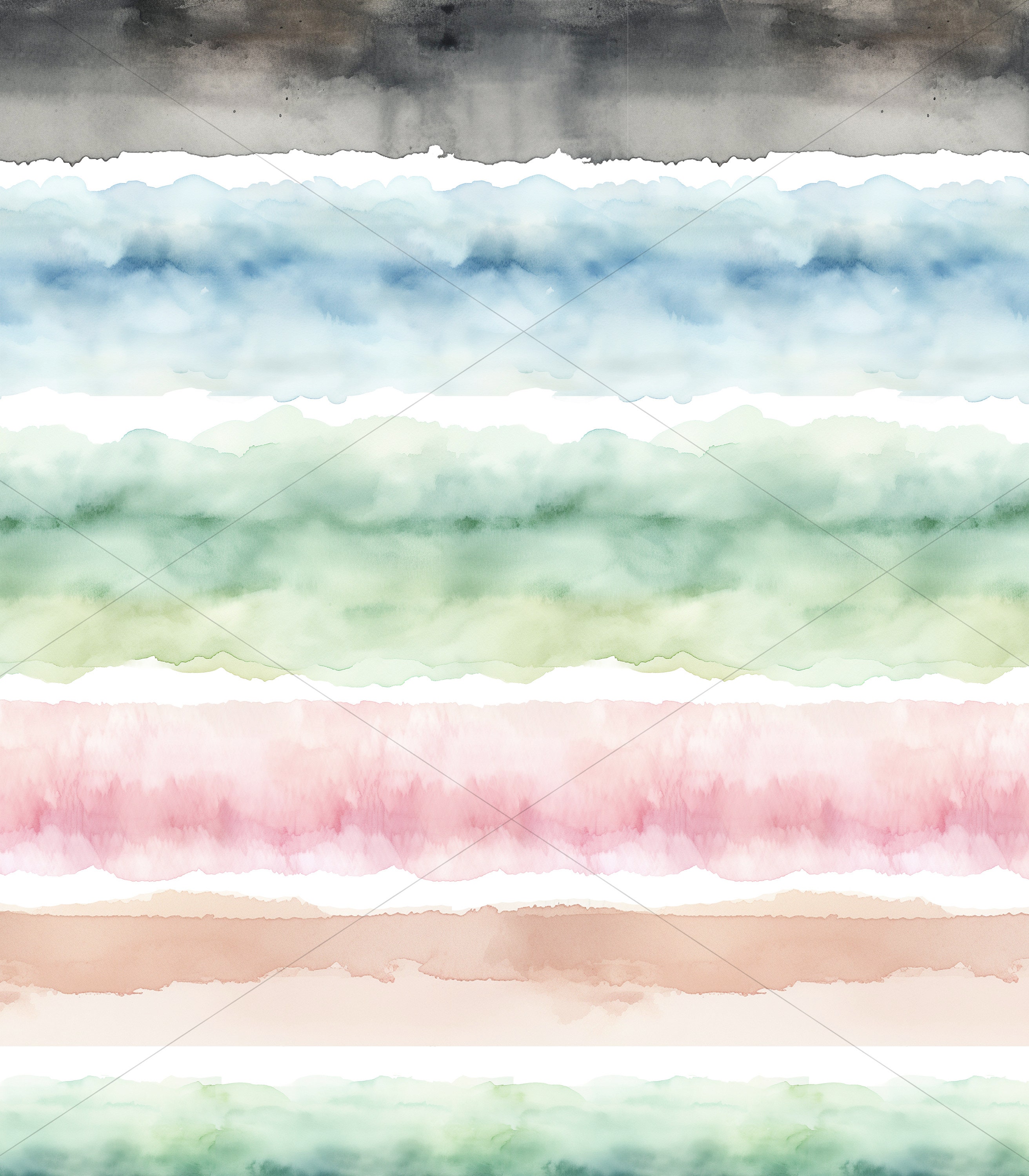 20 Seamless Borders Clipart Seamless Watercolor Borders - Etsy