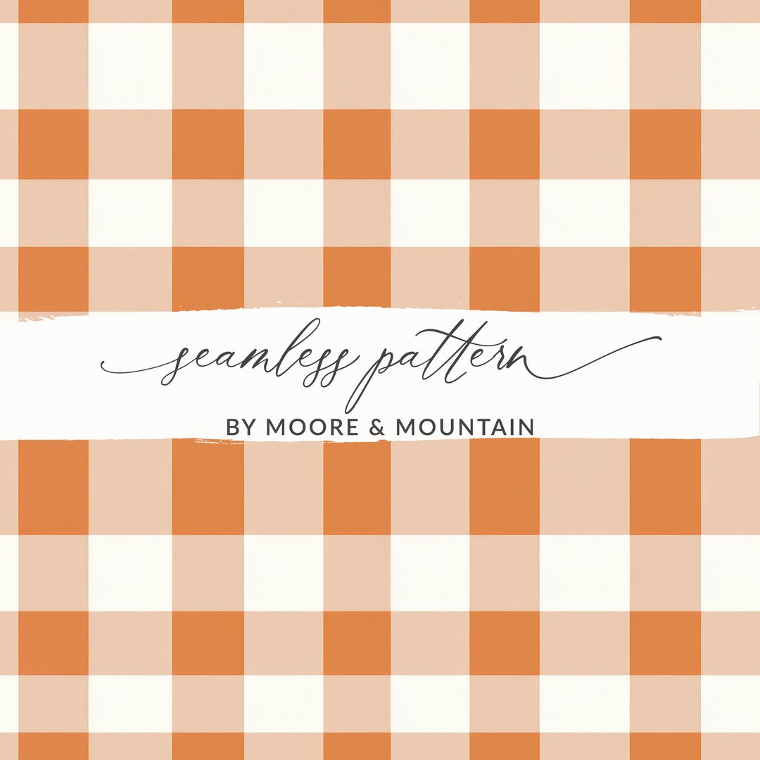 Seamless Gingham Pattern, Rust Orange Checkered Background, Fall Plaid ...