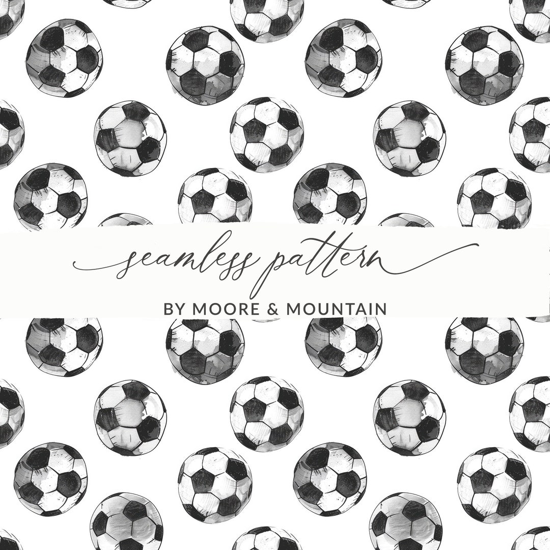 Seamless Soccer Ball Pattern, Digital Pattern Repeating Soccer Ball ...