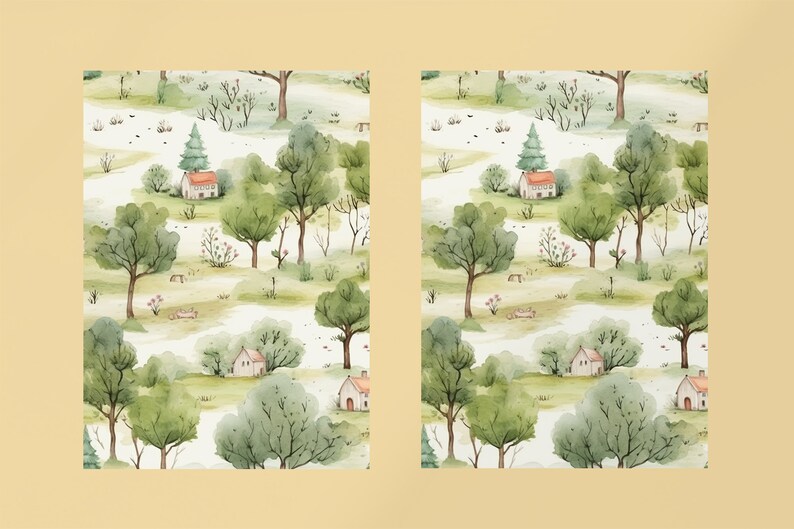 Cottagecore Village Background, Cottagegore Seamless Countryside ...