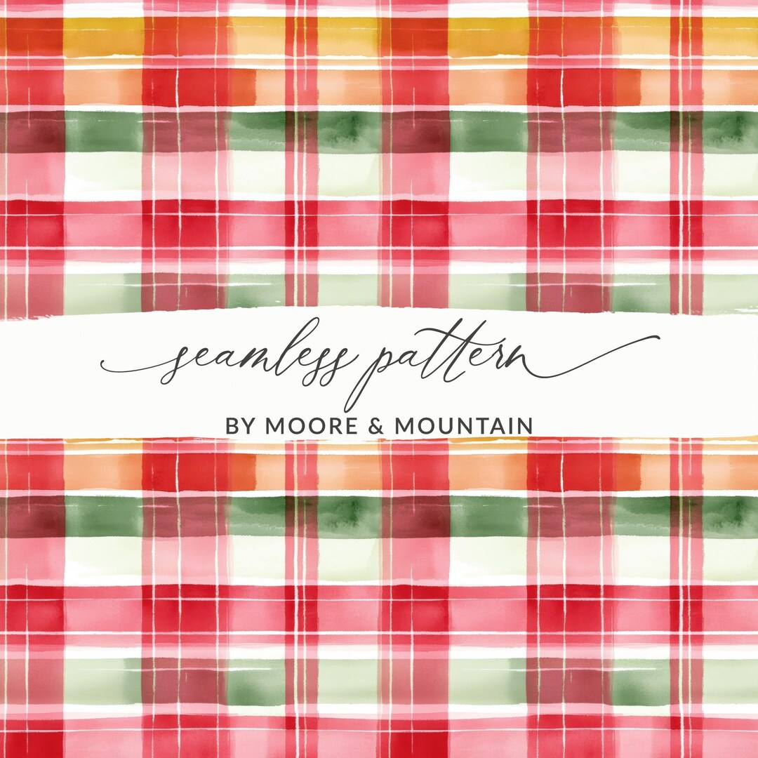 Watercolor Christmas Plaid Digital Paper, Seamless Tartan Pattern ...