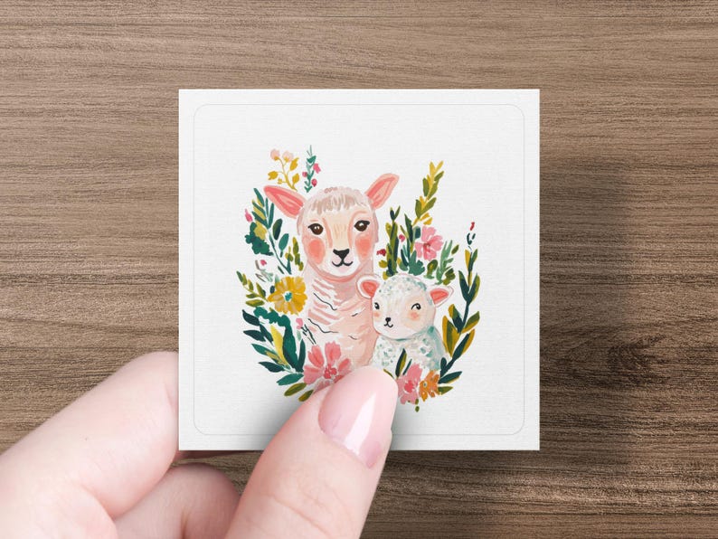 Watercolor Lamb Clipart, Preppy Pastel Floral Sheep PNG, Hand Painted ...