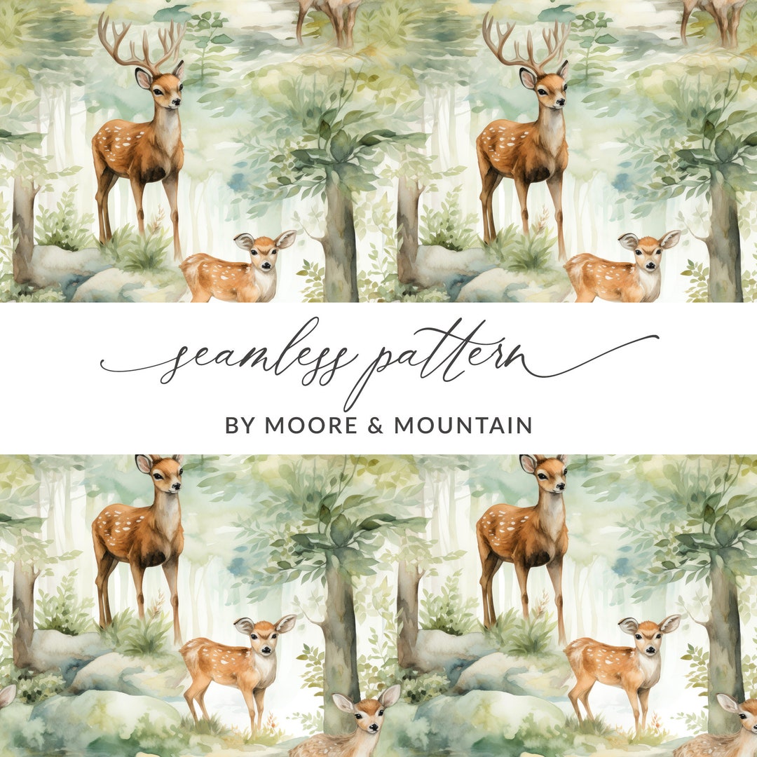 Cottagecore Seamless Deer Pattern, Cottagecore Deer Pattern, Seamless Fawn Pattern Background ...