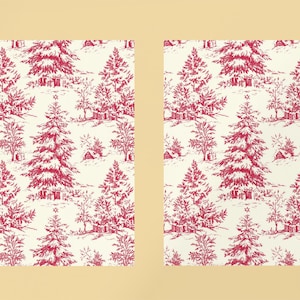 Christmas Toile De Joy Seamless Pattern Red and White Vintage Christmas ...