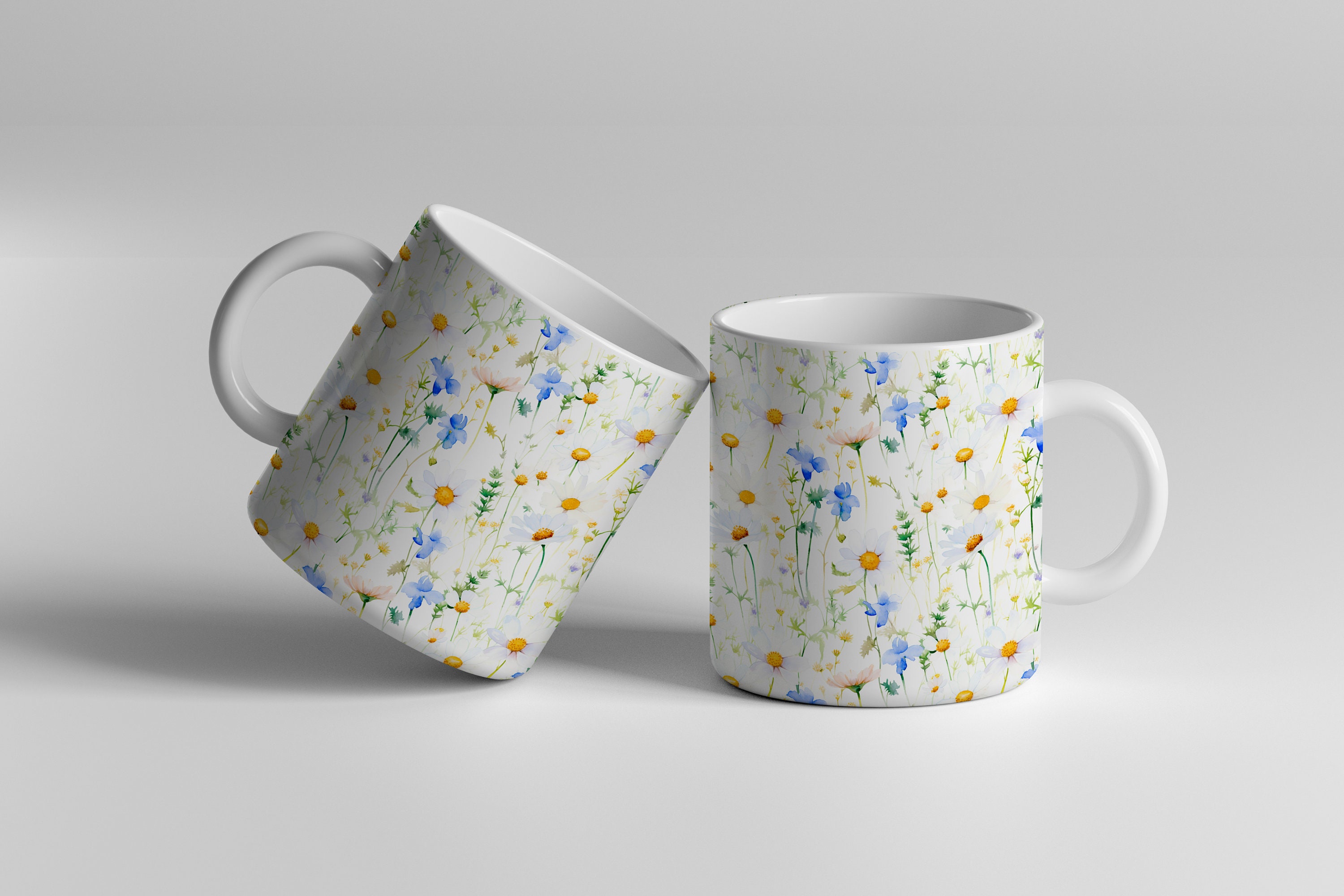 Watercolor Daisy Pattern, Seamless Daisy Pattern, Spring Daisies ...