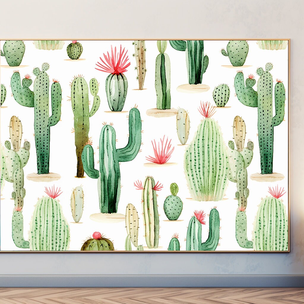 25 Watercolor Cactus Patterns, Seamless Desert Patterns, Cactus ...