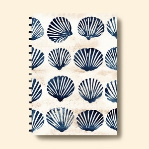 Seamless Seashell Background, Simple Blue Seashells Pattern, Repeating Clamshell Pattern ...