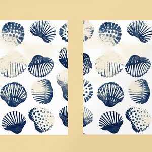 Seashell Background, Seamless Clamshell Background, Blue Seamless ...