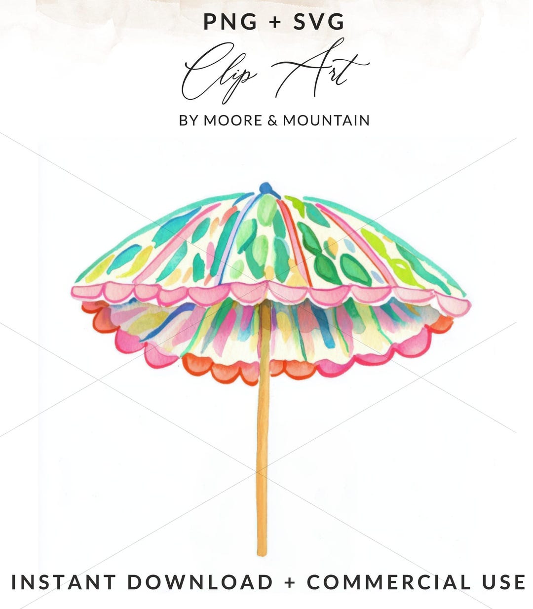 Colorful Beach Umbrella Clipart, Summer Seaside Graphic (SVG, PNG ...