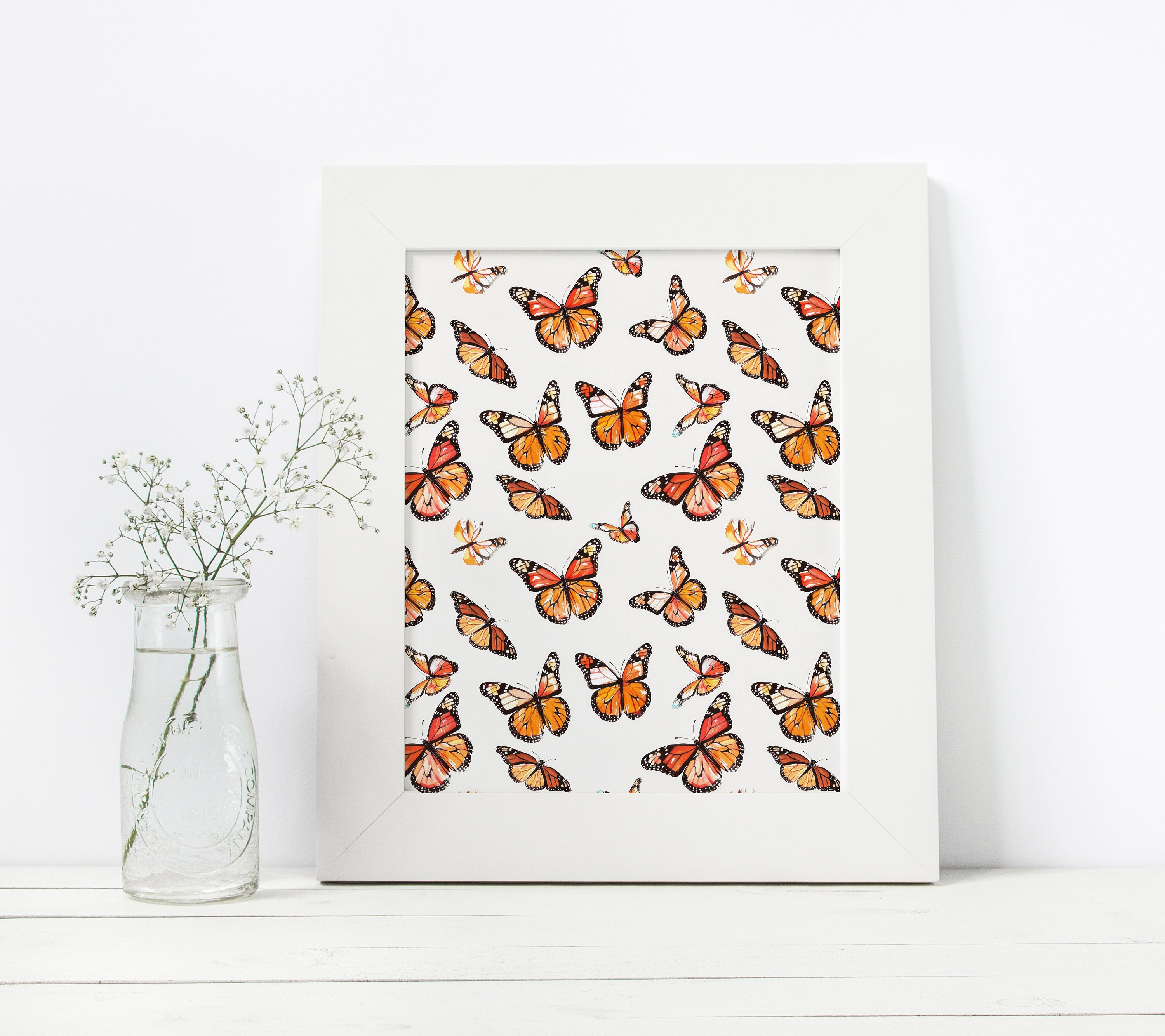 Seamless Monarch Butterflies Pattern, Repeating Monarch Butterfly ...