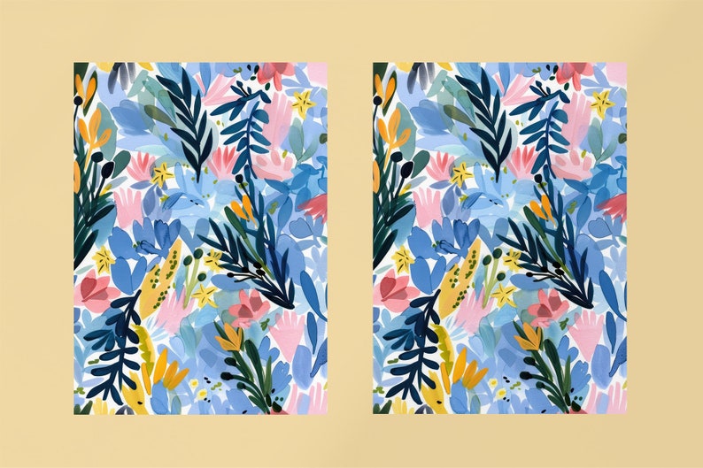 Watercolor Jungle Print Floral Digital File, PNG Tropical Leaves ...