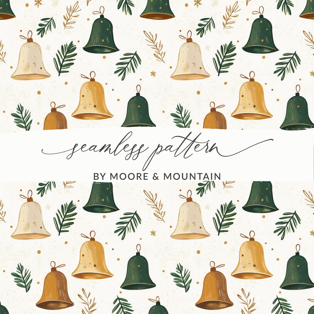 Seamless Bells Background Winter Jingle Bells Pattern Christmas Bells ...