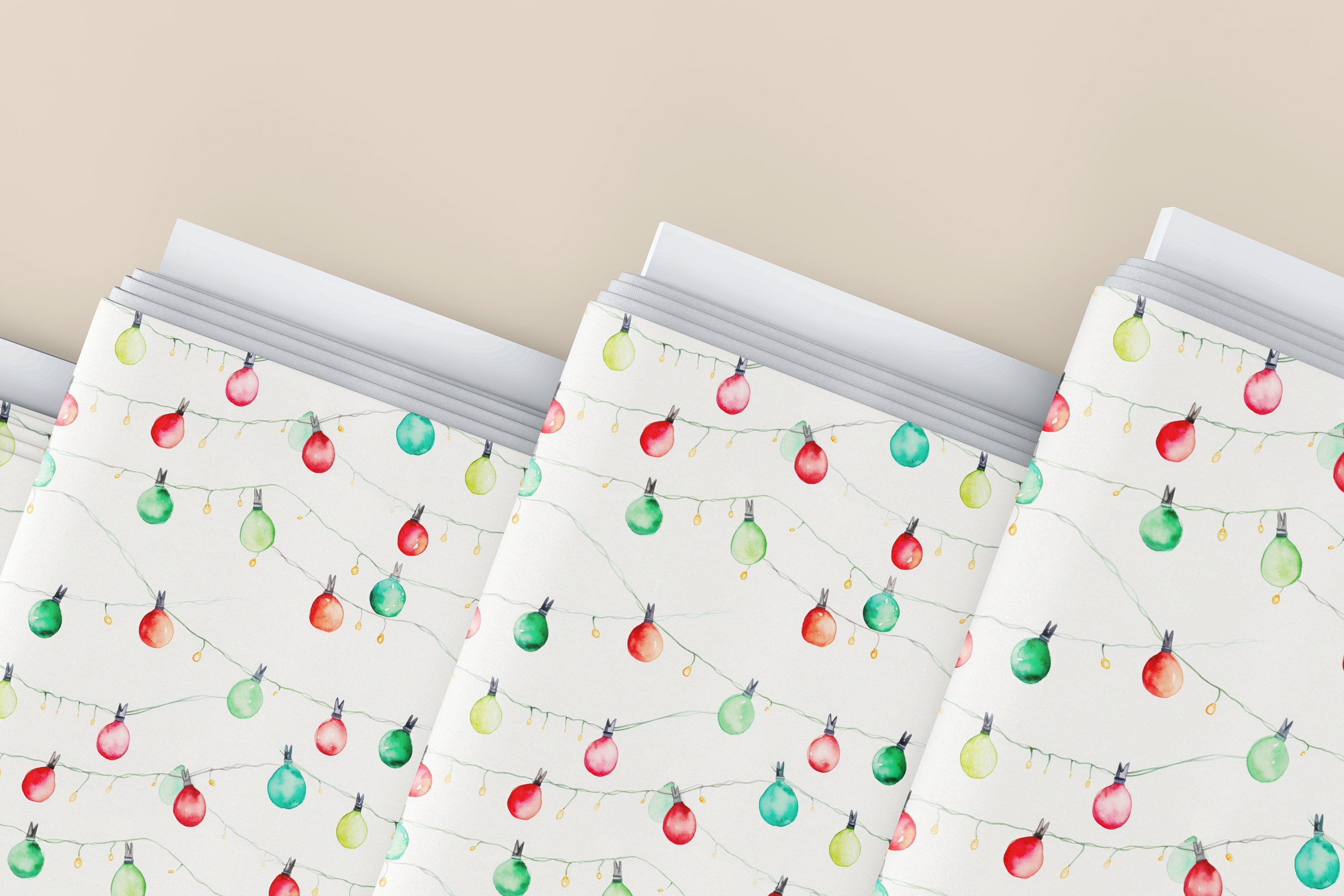 Seamless Christmas Lights Pattern, Seamless String of Christmas Lights ...