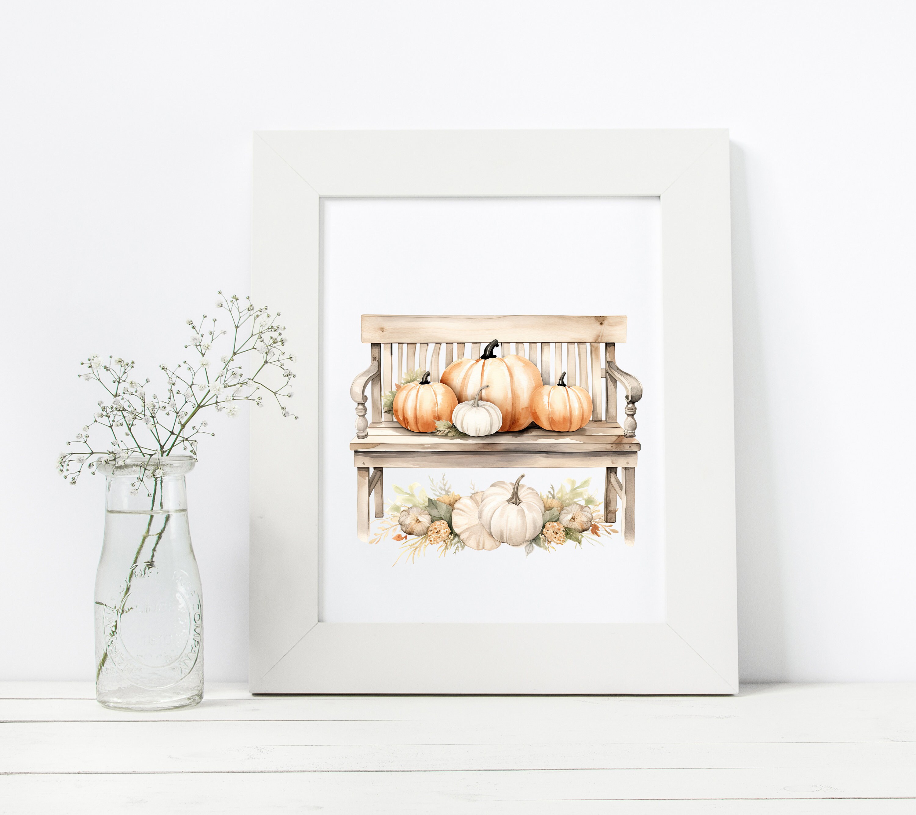 Watercolor Fall Vibes Clipart, Watercolor Fall Aesthetic Clipart ...