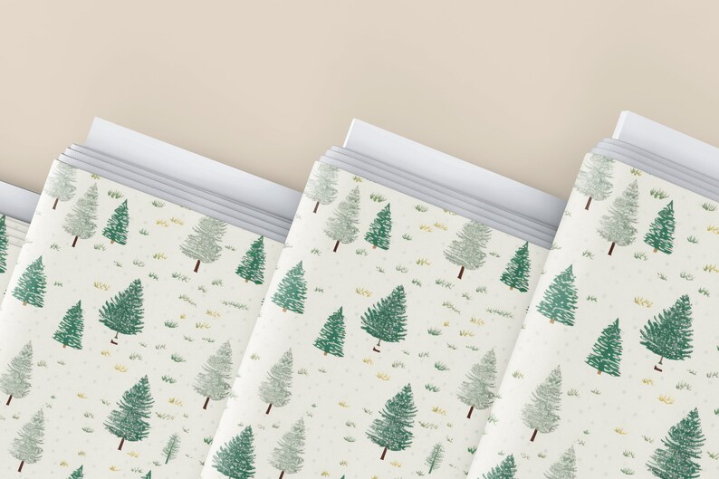 Tiny Pine Trees Seamless Pattern, Winter Evergreen Forest Seamless ...