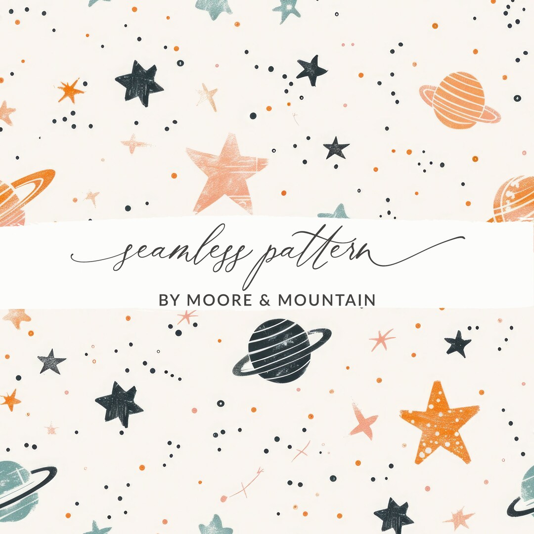 Seamless Solar System Background Outer Space Seamless Pattern for Boys ...