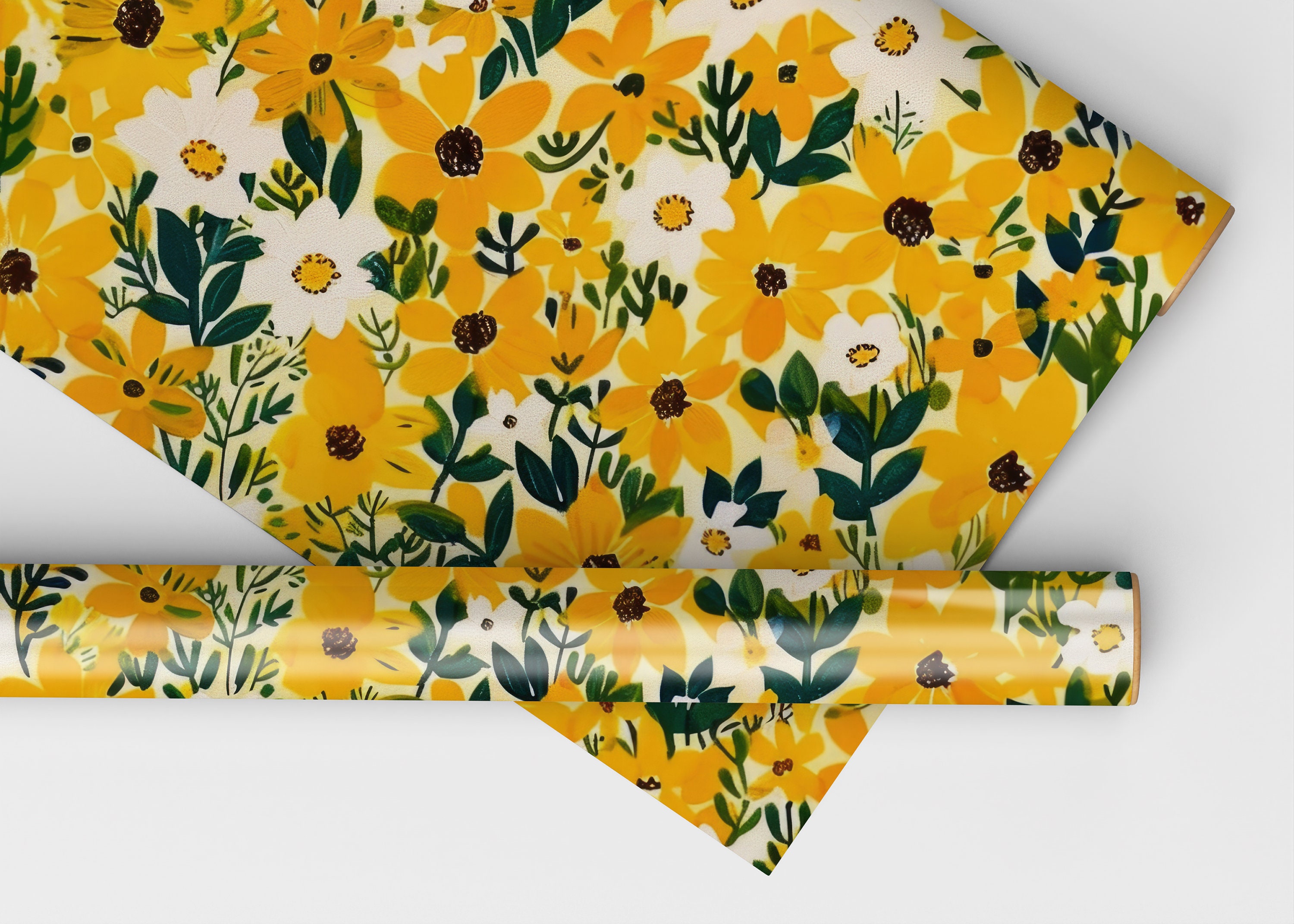 Yellow Daisy Seamless Background, Yellow Daisies Pattern, Seamless ...