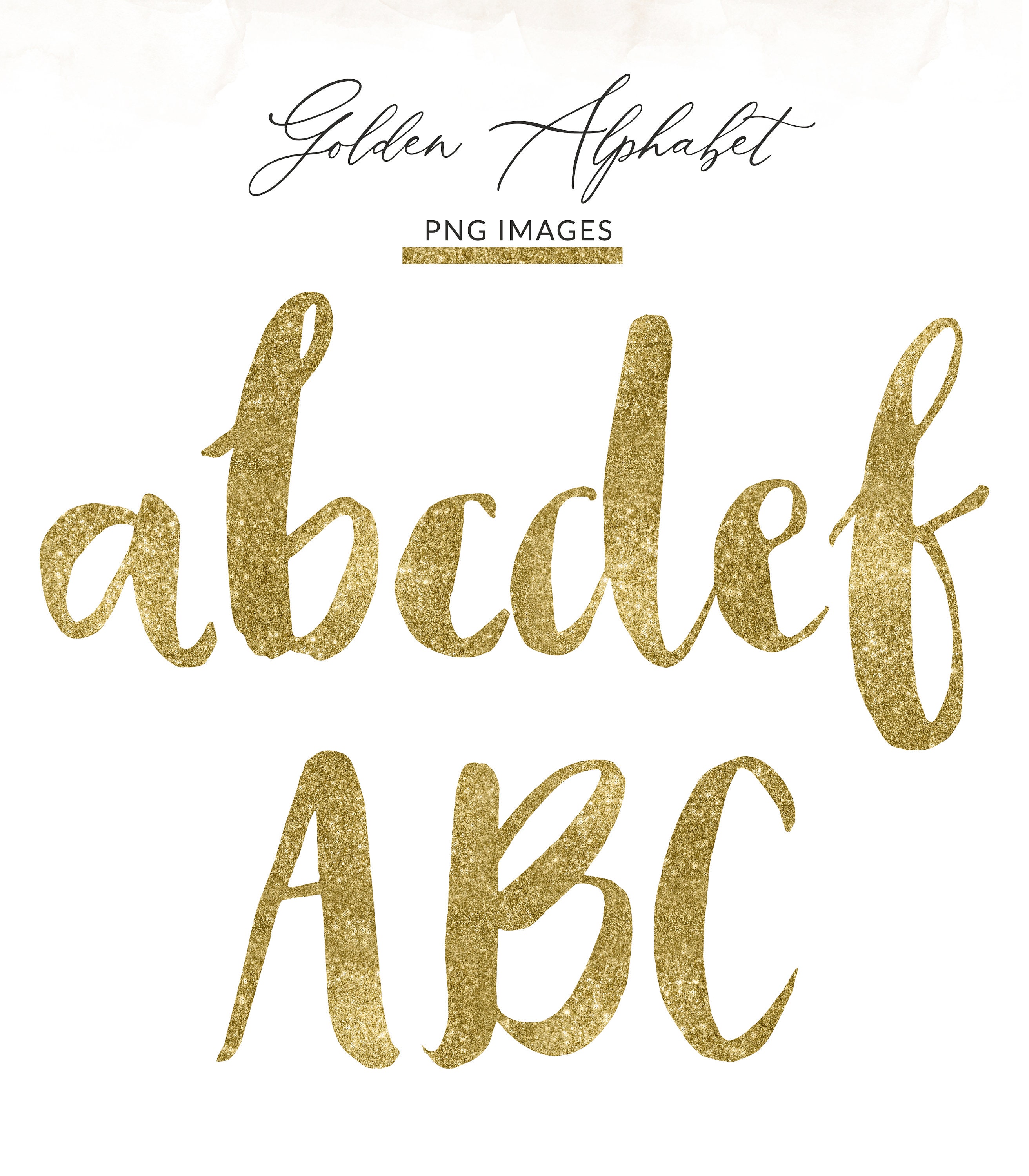 Gold Glitter Alphabet Clipart, Gold Glitter Alphabet PNG, Gold Letters ...
