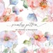 Whimsical Pastel Flowers Seamless Pattern, Watercolor Peony Background ...