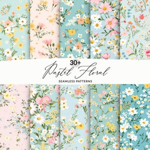 Seamless Pastel Floral Patterns, Pastel Ditsy Floral Backgrounds ...