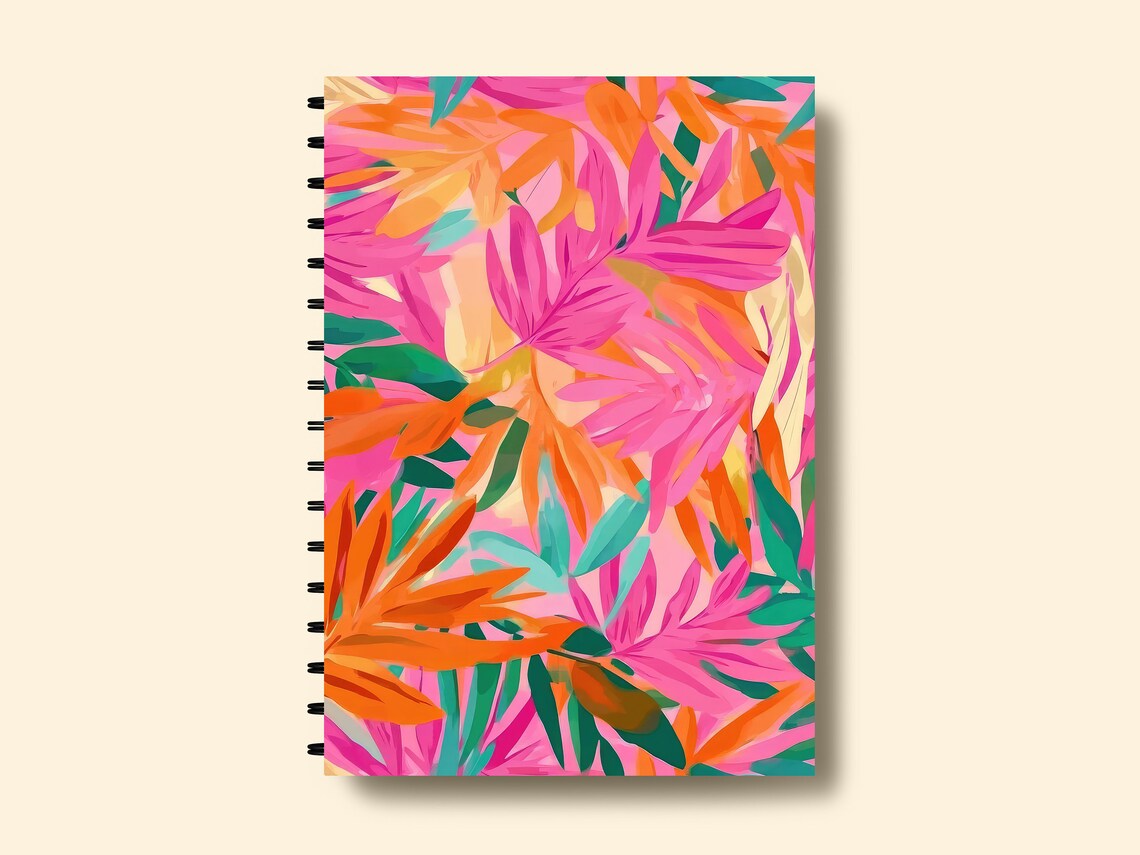 Preppy Palm Leaf Seamless Pattern Pink Tropical Leaves Background ...