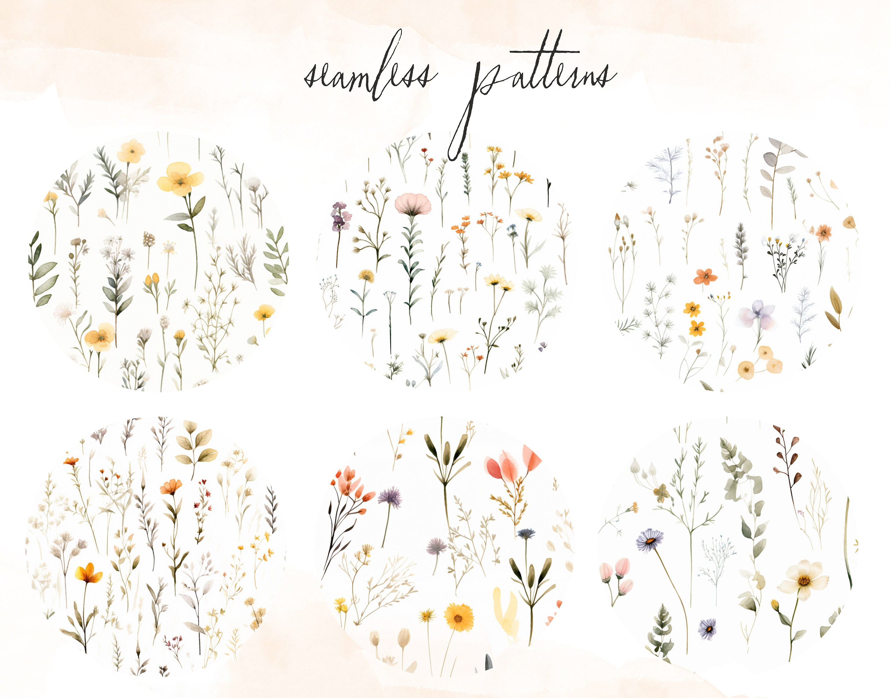 Dainty Wildflower Borders, Boho Wildflower Borders, Field Flowers ...