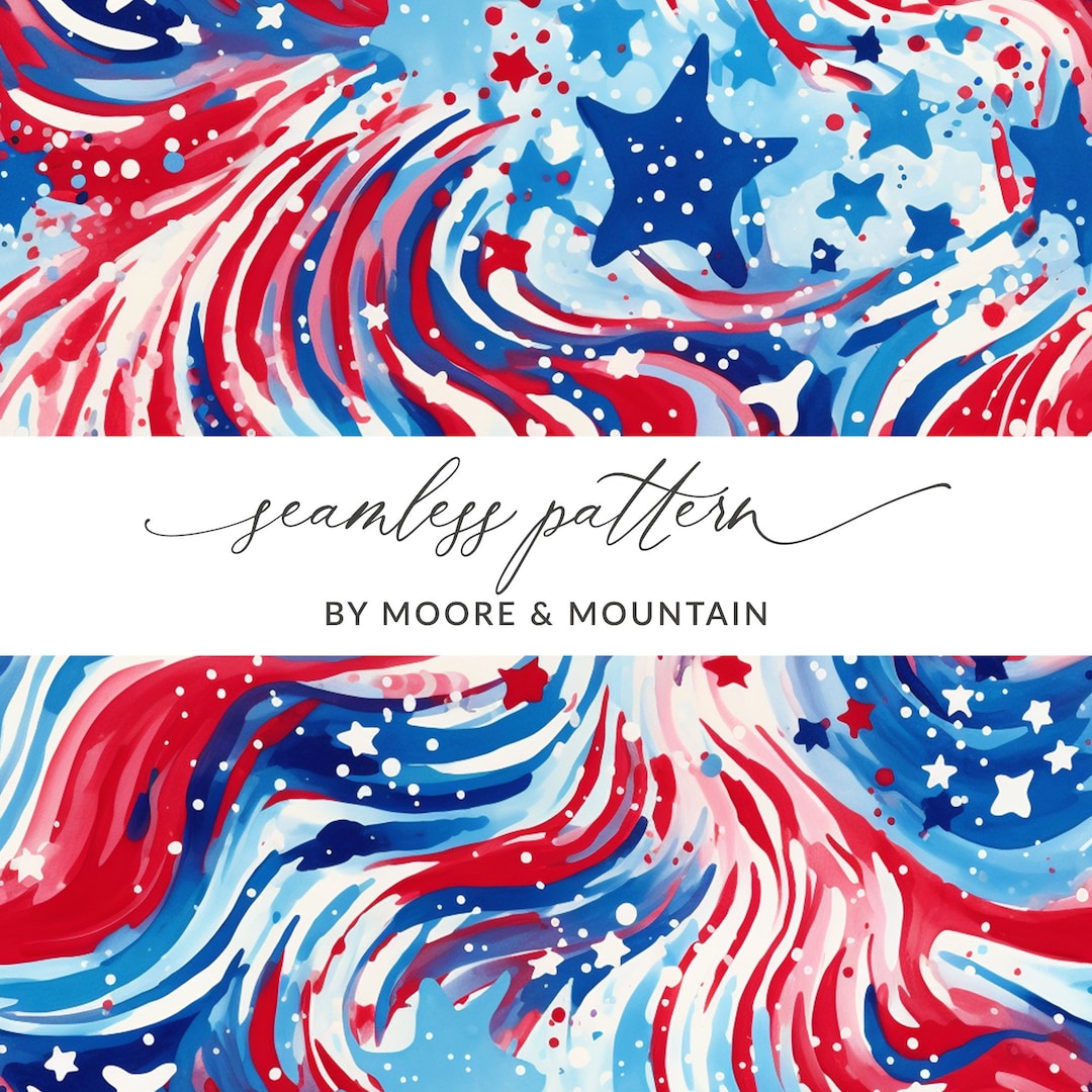 Seamless Fourth of July Pattern, Stars and Stripes USA Seamless ...