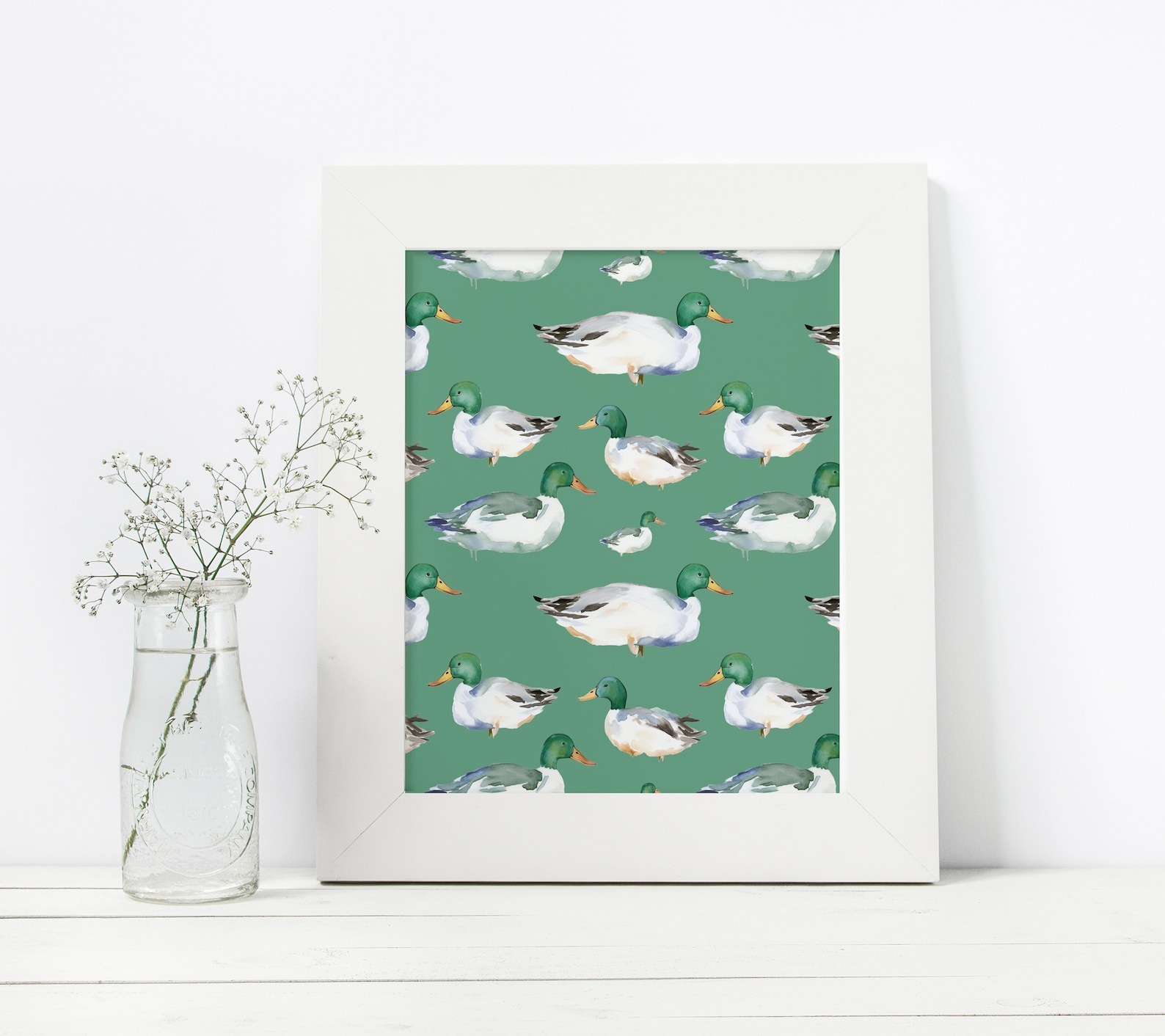 Seamless Duck Pattern, Mallard Duck Seamless Background, Cute ...