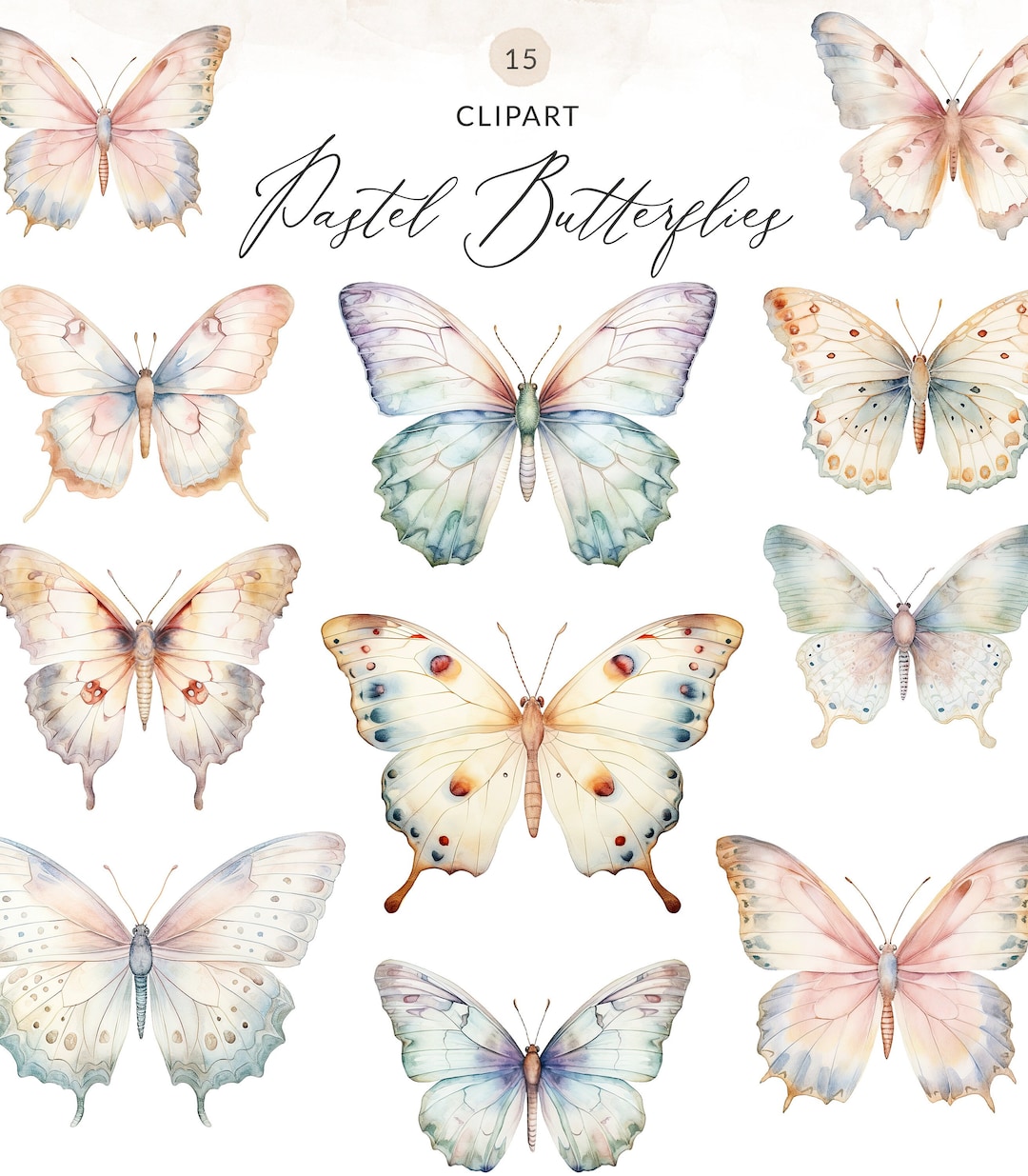 Pastel Butterfly Clipart Butterflies PNG Images, Butterfly Clipart ...
