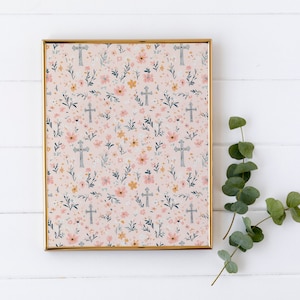 Christian Cross Background Pattern, Light Pink Cross Pattern, Cute Girl ...