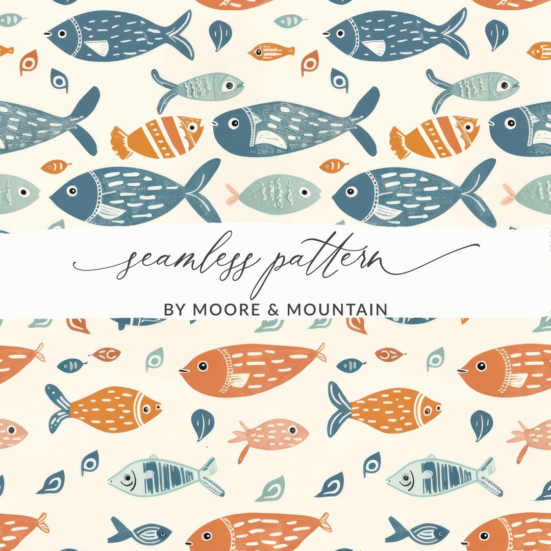 Fishing Seamless Pattern, Cute Fishing Background Pattern, Seamless ...
