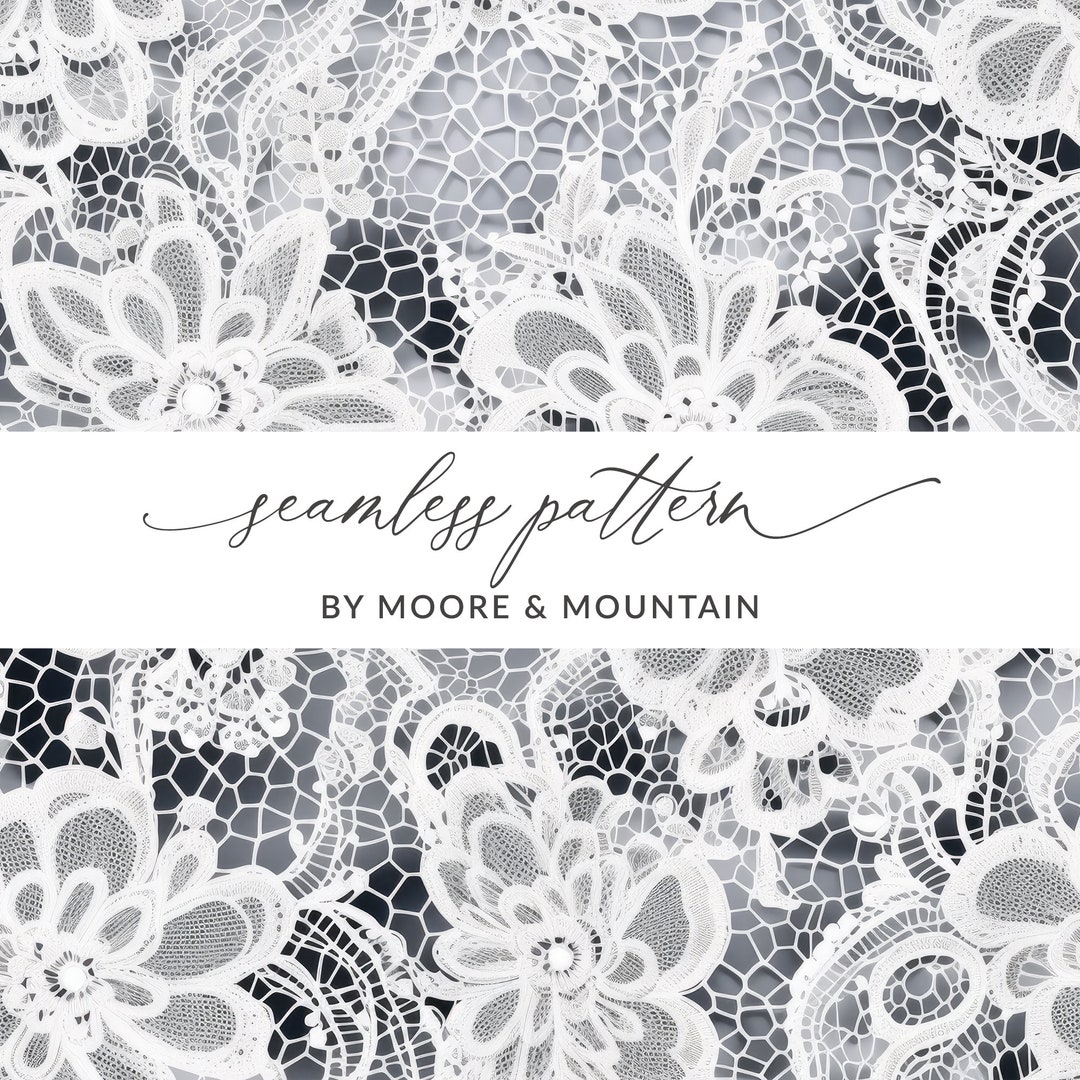 Seamless Lace Background Black Lace Repeating Background, Black and ...