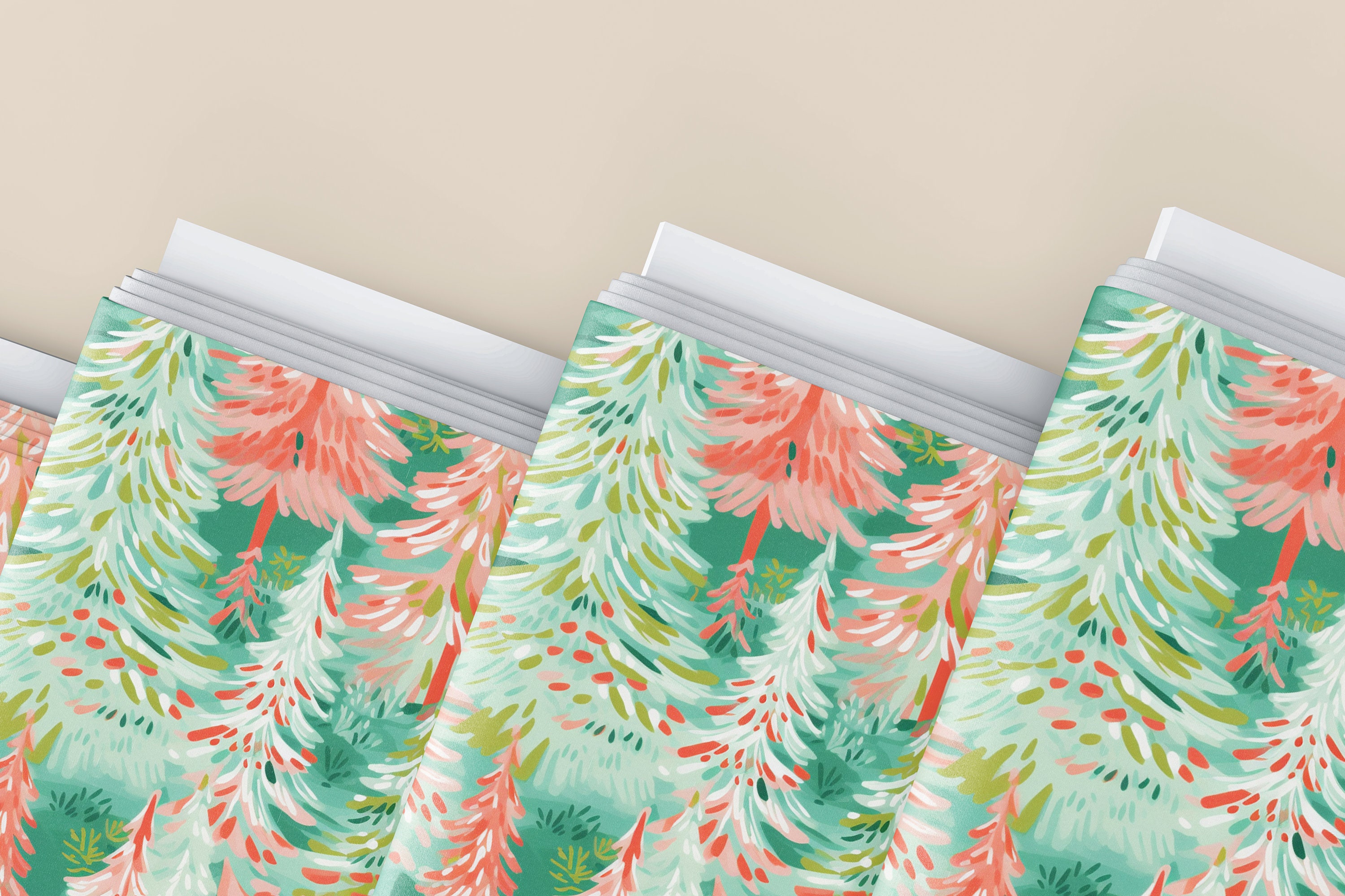 Seamless Christmas Trees Colorful Patterns, Seamless Pattern Preppy ...