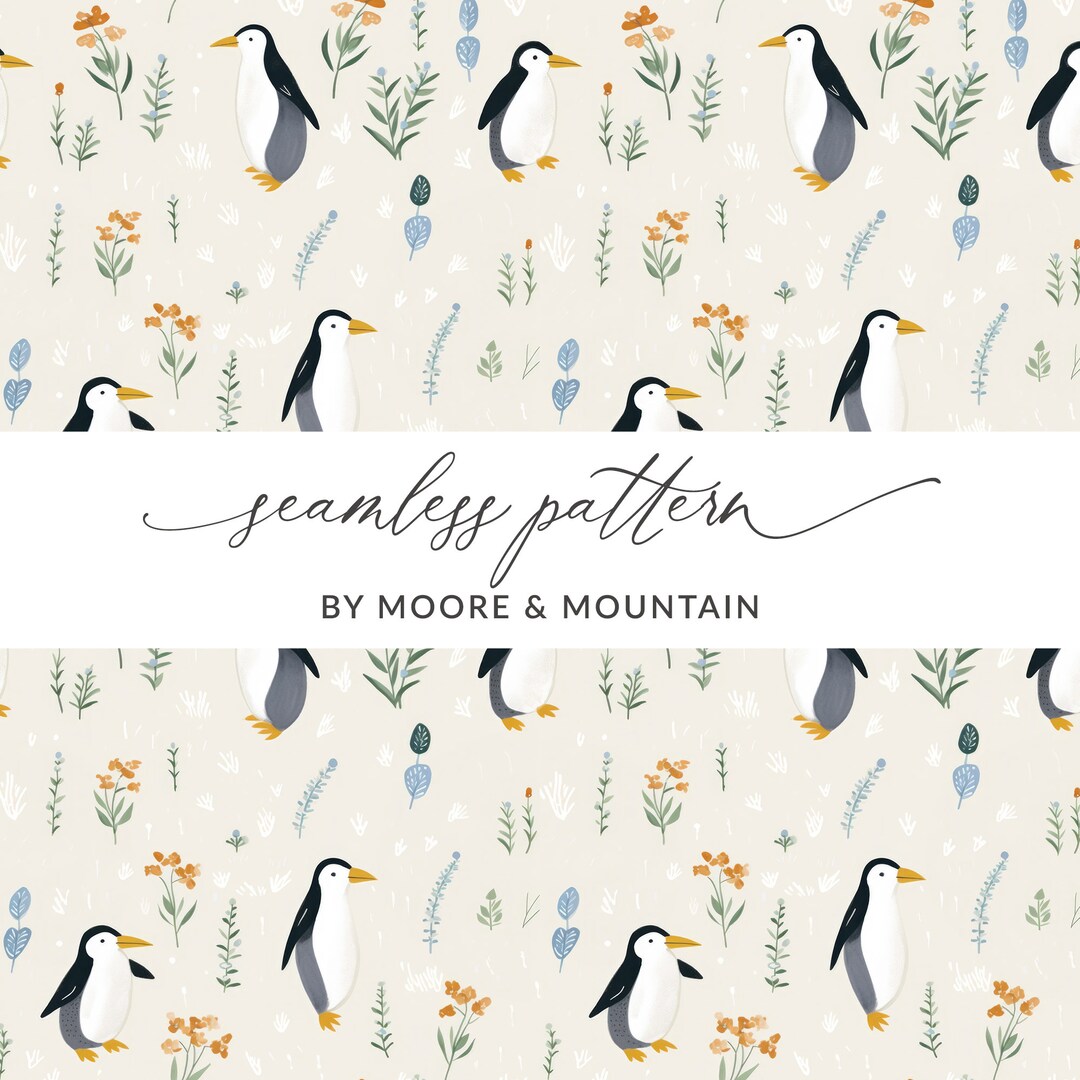 Cute Seamless Penguin Pattern Penguins Background, Illustrated Cute ...