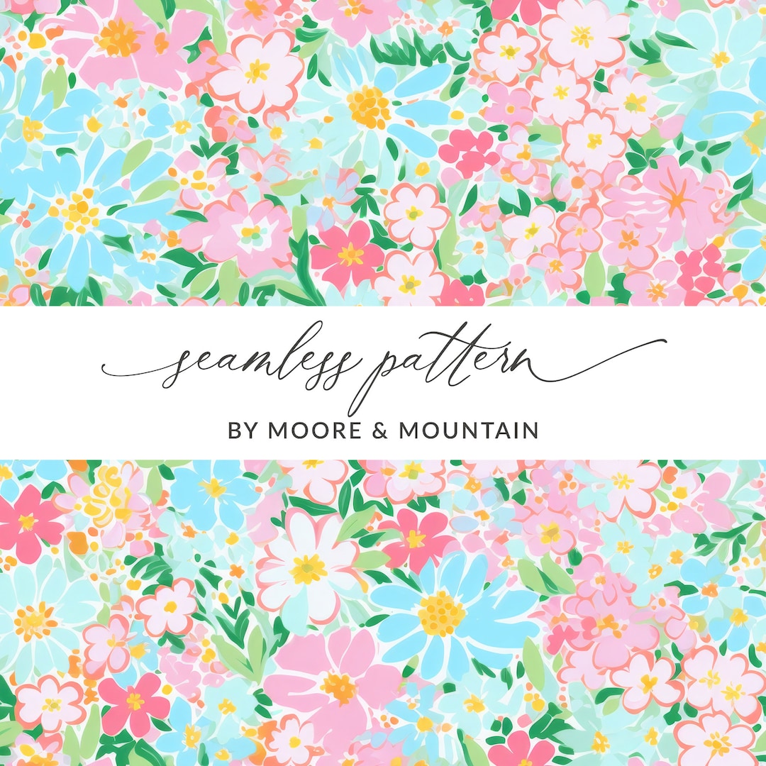 Light Blue Floral Background Pattern, Ditsy Floral Seamless Pattern ...