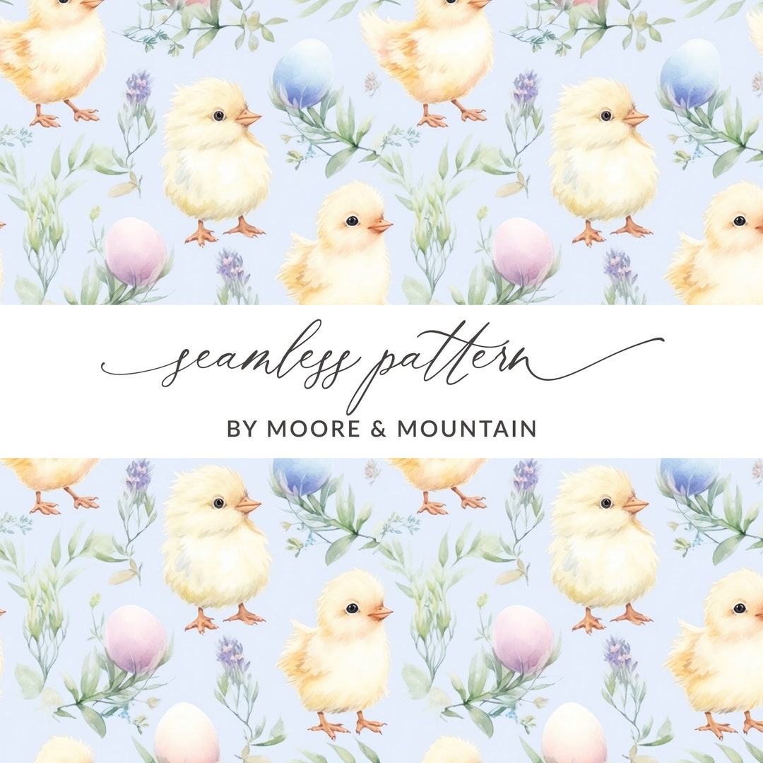 Baby Chicks Repeating Pattern, Seamless Easter Chicks Pattern, Easter ...