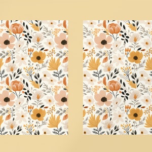 Neutral Floral Pattern, Seamless Flower Background Repeating Background ...