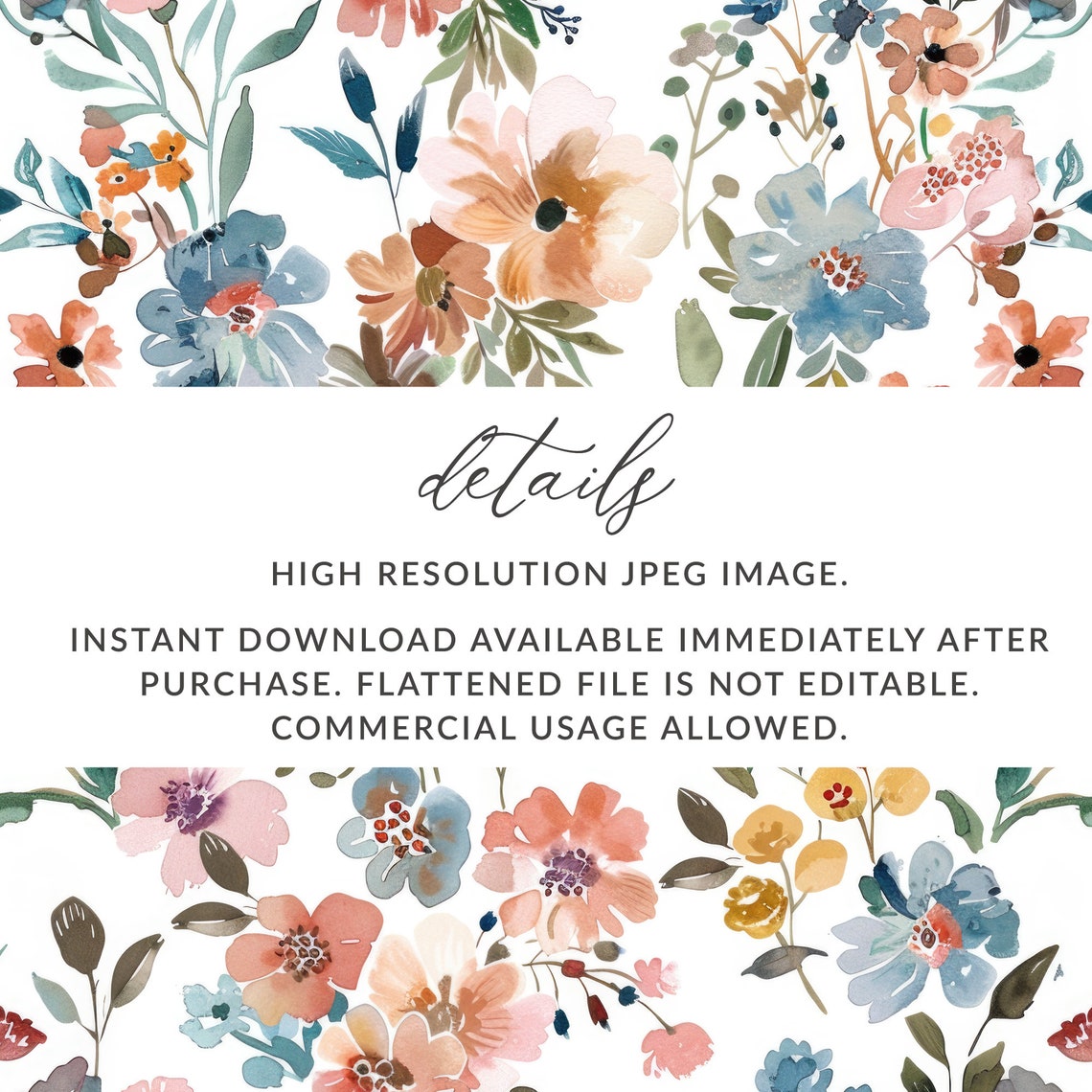 Watercolor Folk Art Floral Background Pattern, Pastel Folk Art Seamless ...