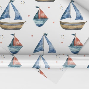 Watercolor Sailboat Background Pattern, Seamless Sailboat Pattern ...