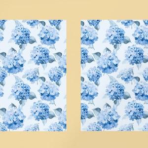 Light Blue Hydrangea Pattern, Seamless Light Blue Watercolor Hydrangeas ...