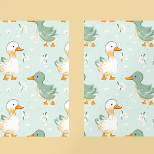 Cute Seamless Duck Patterns, Ducks Seamless Patterns, Duck Digital ...