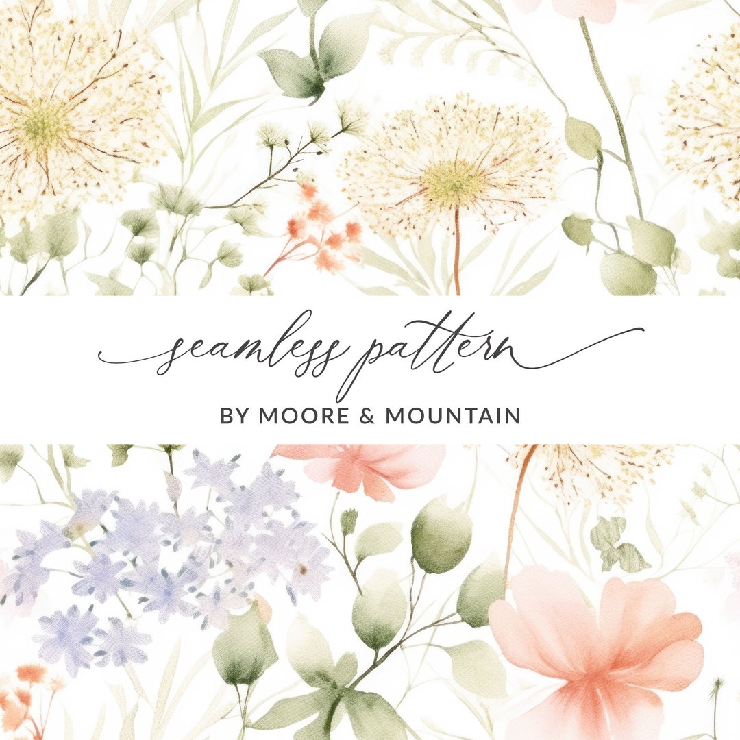 Pressed Flower Pattern Seamless Pressed Floral Background, Dandelion ...