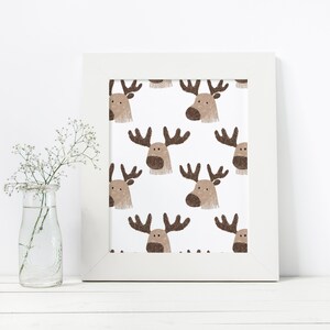 Moose Background Pattern Cute Sketched Moose Pattern Digital File ...