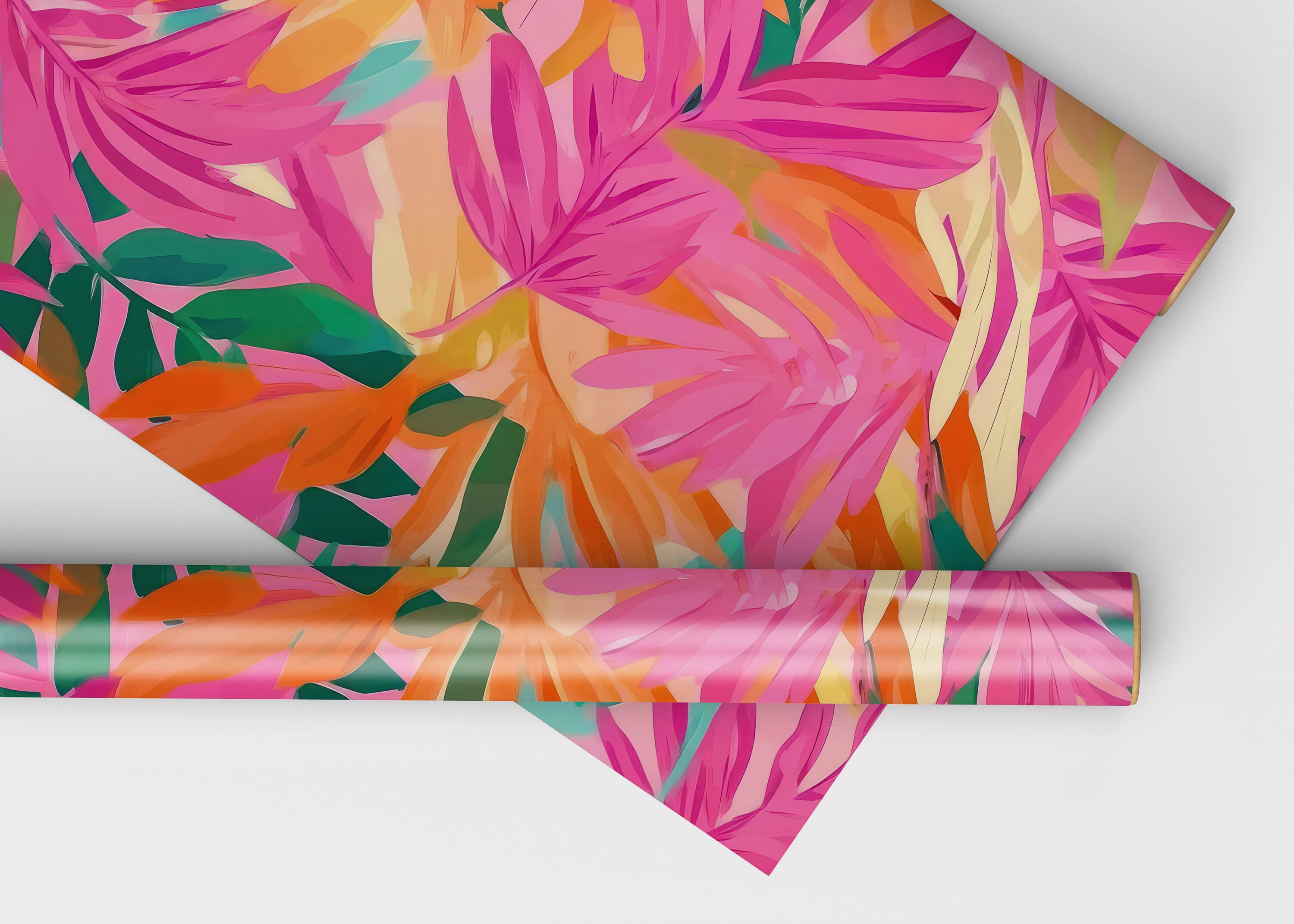 Preppy Palm Leaf Seamless Pattern Pink Tropical Leaves Background ...
