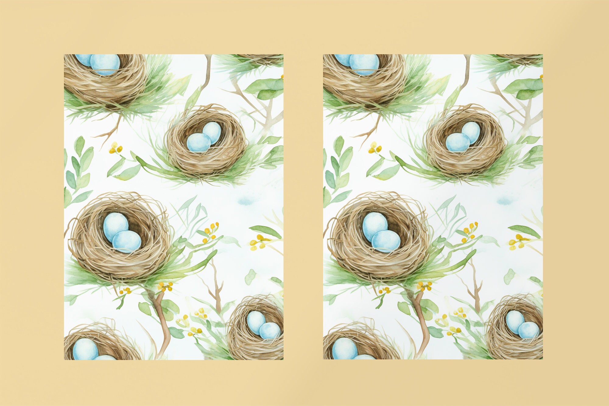 Seamless Nest Pattern Cute Birds Nest Background Pattern - Etsy